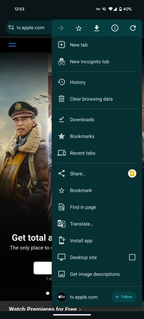 How to add the Apple TV web app to your Android homescreen