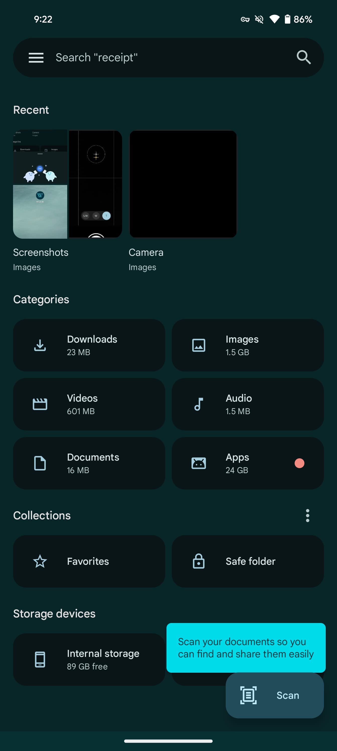 Files by Google integrating a document scanner