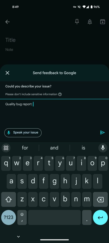 Gboard gets new Quality Bug Report shortcut on Android