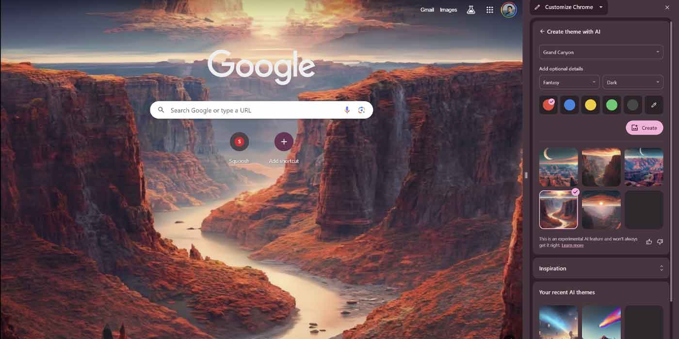 How to create generative AI themes for Google Chrome
