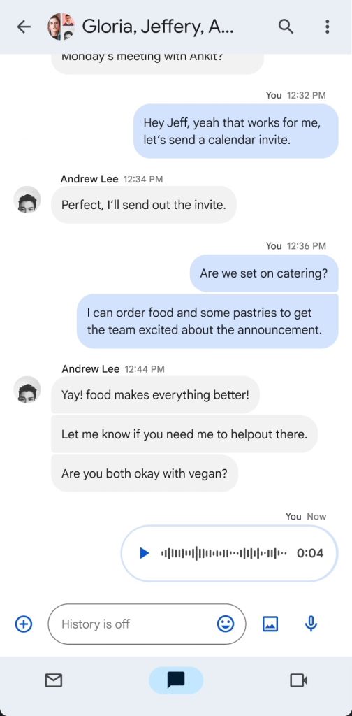 Google Chat rolling out voice messages for Workspace