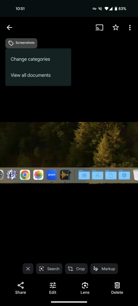 Google Photos gets screenshot label w/ manual doc categorization