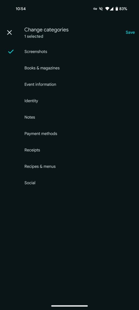 Google Photos gets screenshot label w/ manual doc categorization