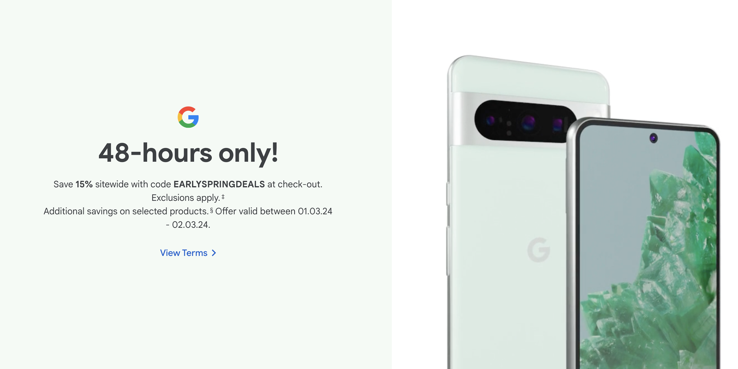 Google Store UK discounts Pixel 8 and 8 Pro by 15% in Spring sale