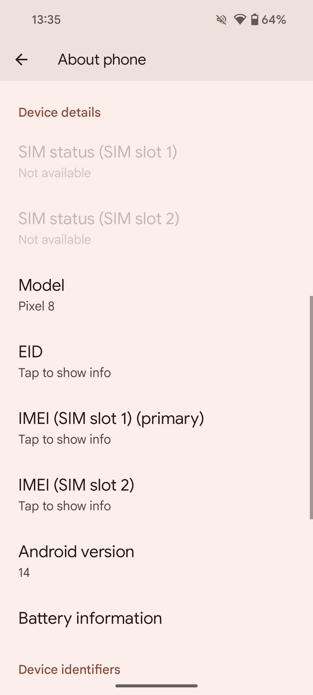 Pixel's March update sees 'Battery information