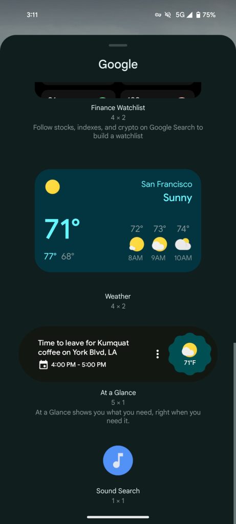 At a Glance widget drops Google Assistant branding