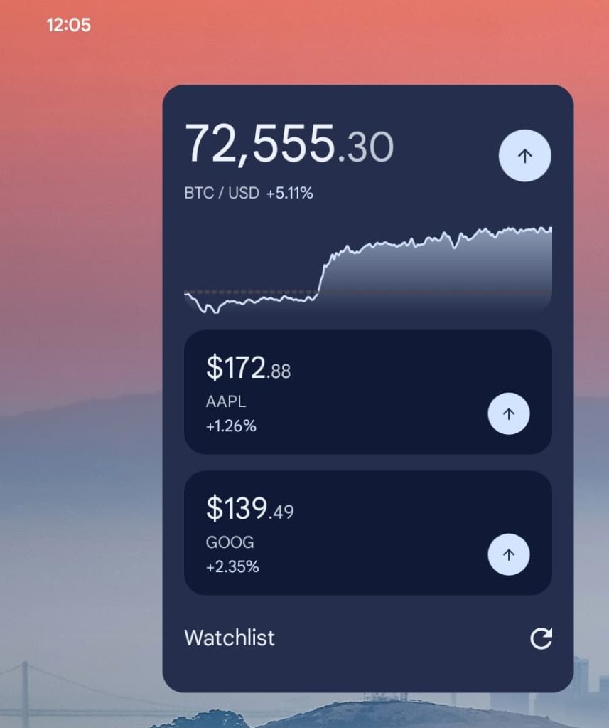 Google rolls out tweaked Finance Watchlist widget