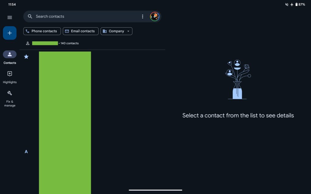Google Contacts rolling out redesign that removes navigation drawer