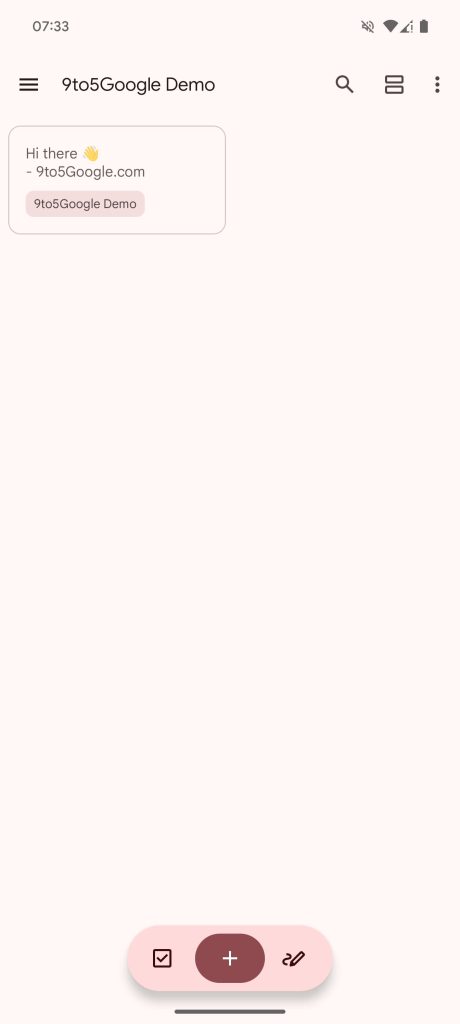 Google Keep tests floating bottom bar or a new FAB [U]