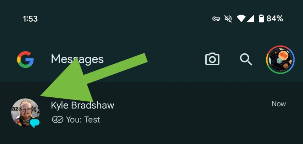 Google Messages changing contact photos with Profile discovery