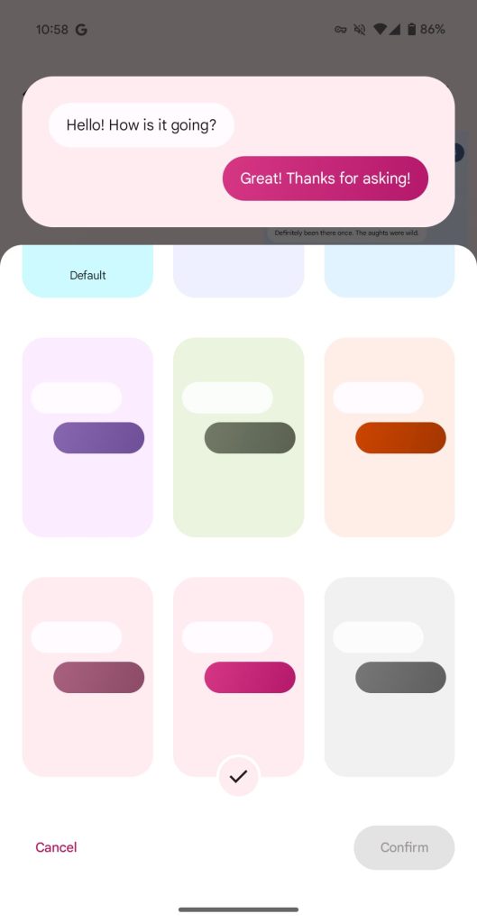 Google Messages Custom Bubble colors & backgrounds rolling out