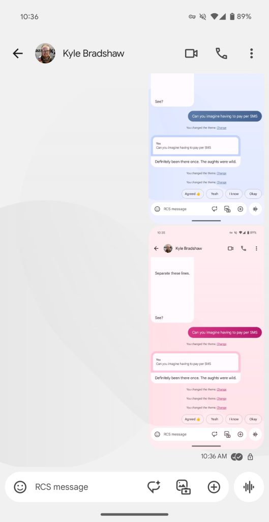 Google Messages Custom Bubble colors & backgrounds rolling out