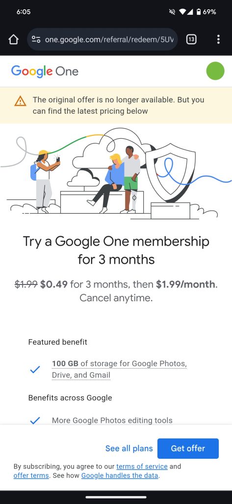 Google One launches referral program: 75% off first 3 months