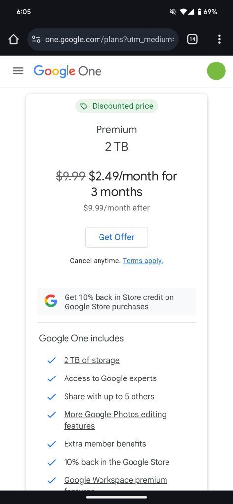Google One launches referral program: 75% off first 3 months