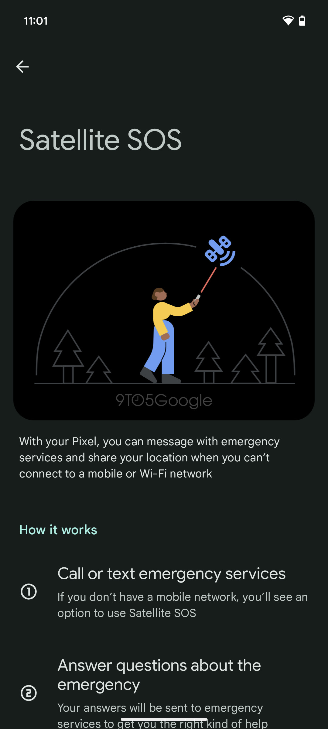 Google Pixel 'Satellite SOS' support may be free for two years