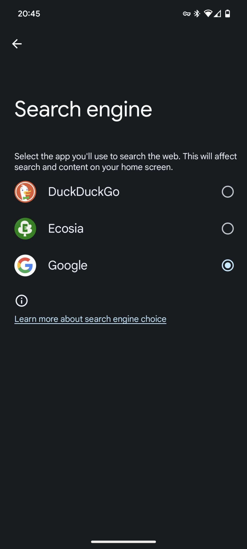 Pixel Launcher now lets you switch search providers in EU