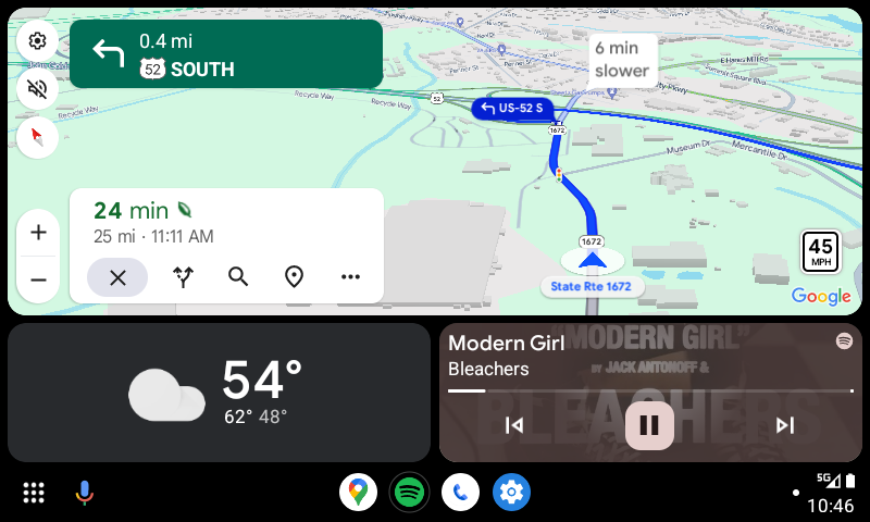 Google Maps makes drive time on Android Auto bolder