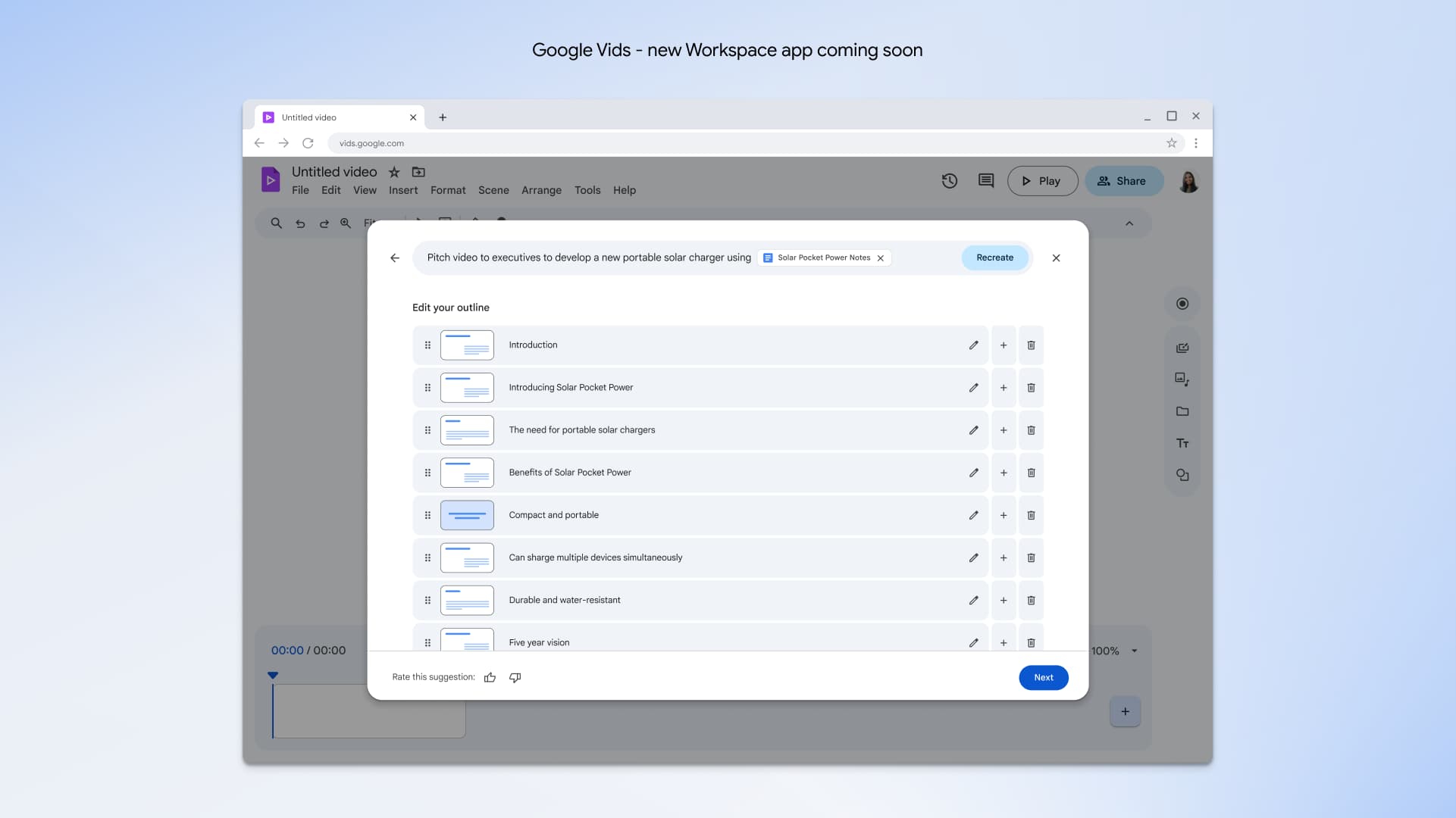 Google Vids is an 'AI-powered video creation app' for Workspace