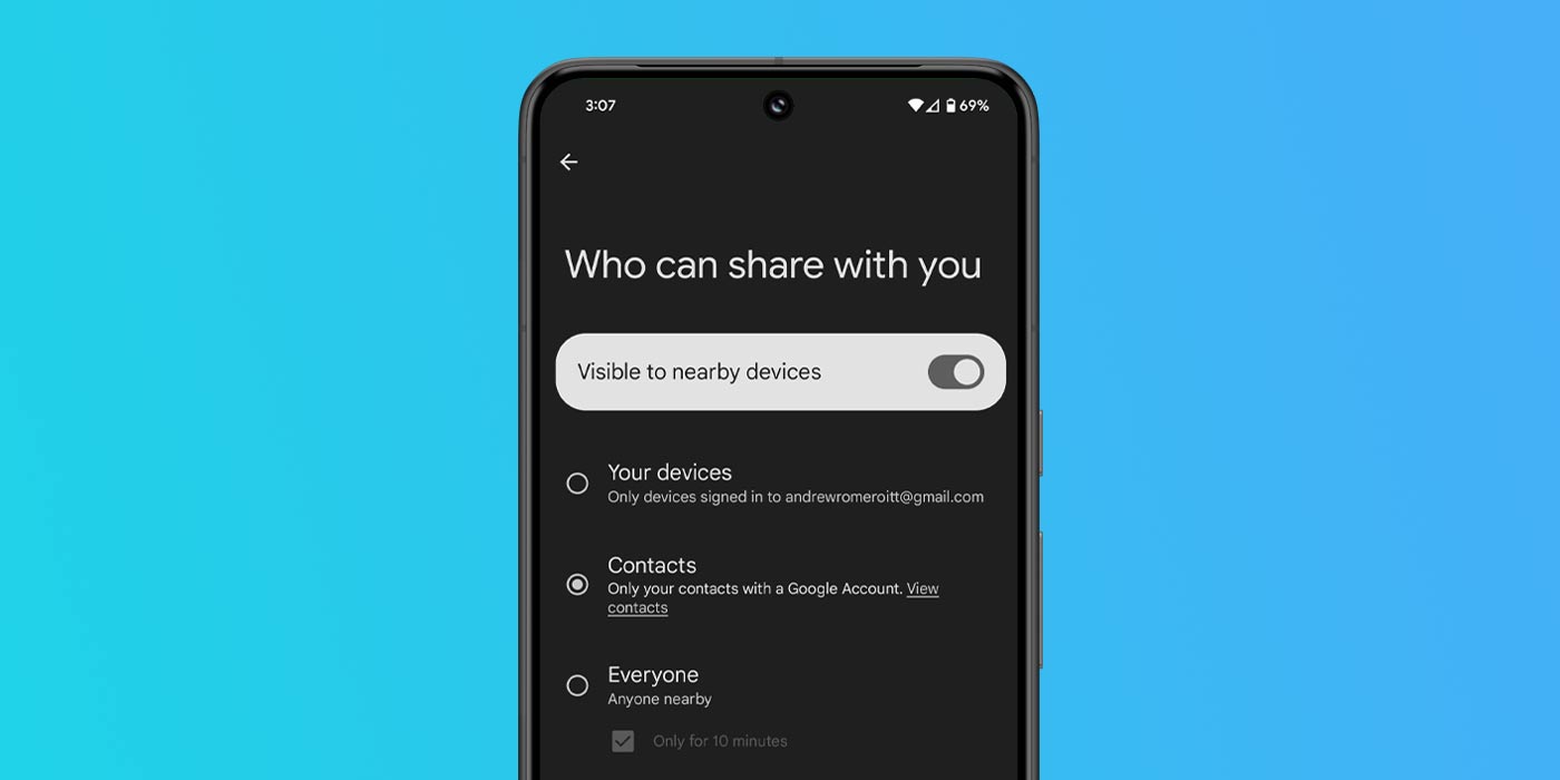 Quick Share on Android: How to change sharing settings
