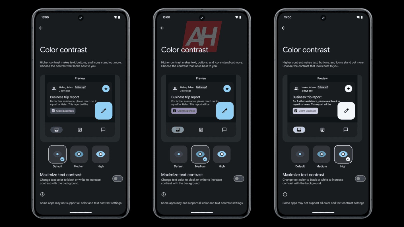 Android prepares new 'Color contrast' setting for Material You