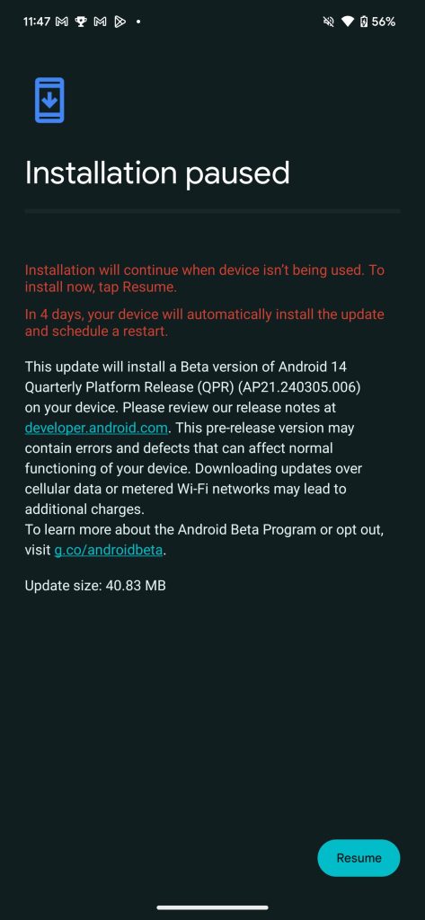 Android 14 QPR3 Beta 2.2 rolling out with Pixel cellular fixes