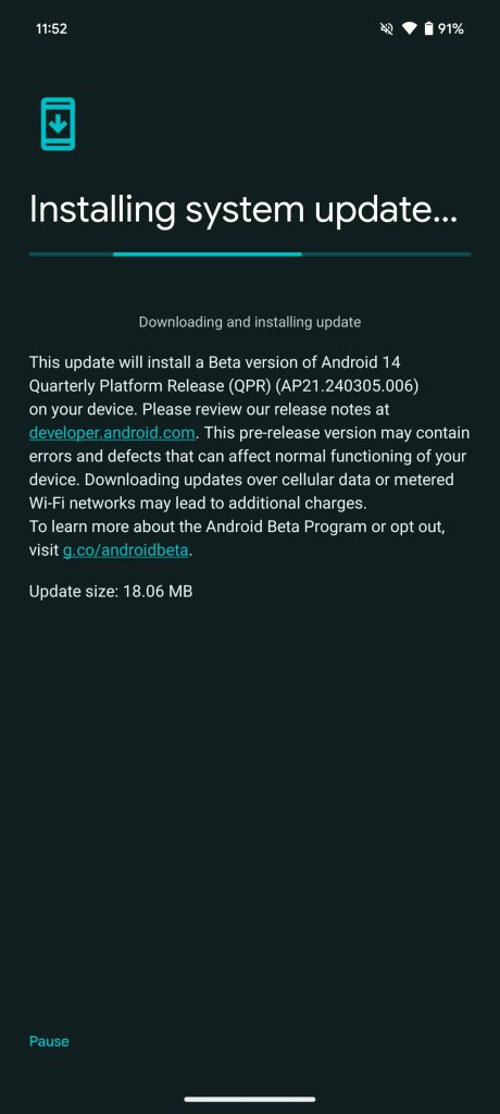 Android 14 QPR3 Beta 2.2 rolling out with Pixel cellular fixes