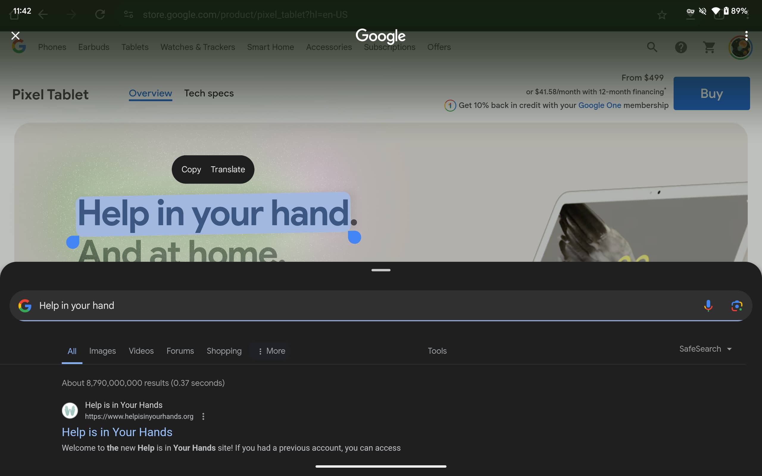 Circle to Search is now available on the Pixel Tablet [U]