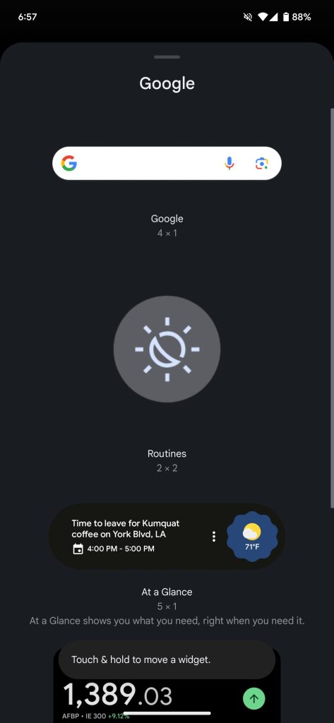 Android 15 lets you ‘Add’ widgets without dragging to homescreen