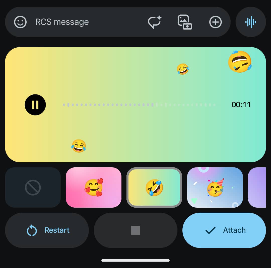 Google Messages recorder redesign, RCS Voice Moods roll out