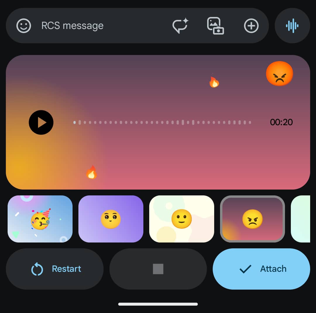 Google Messages recorder redesign, RCS Voice Moods roll out