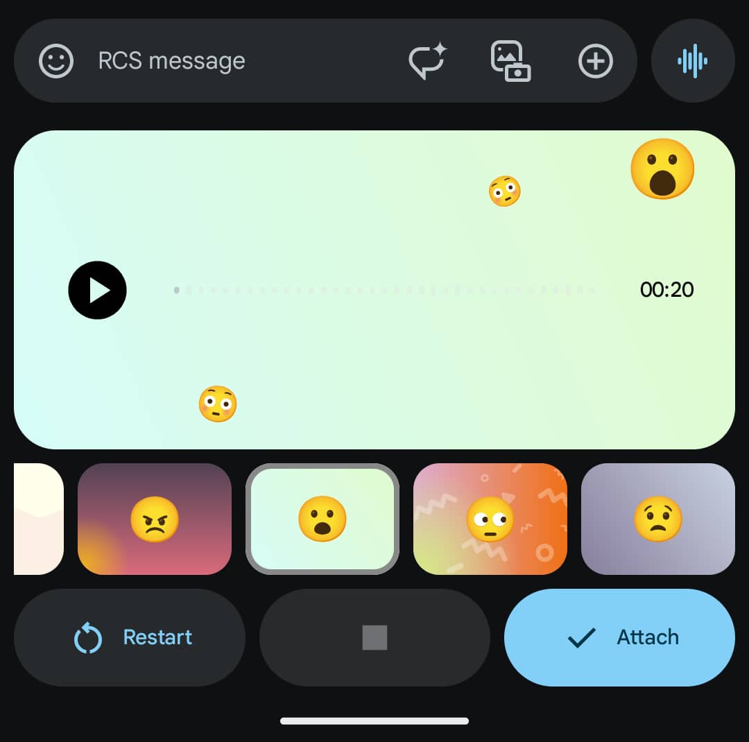 Google Messages recorder redesign, RCS Voice Moods roll out
