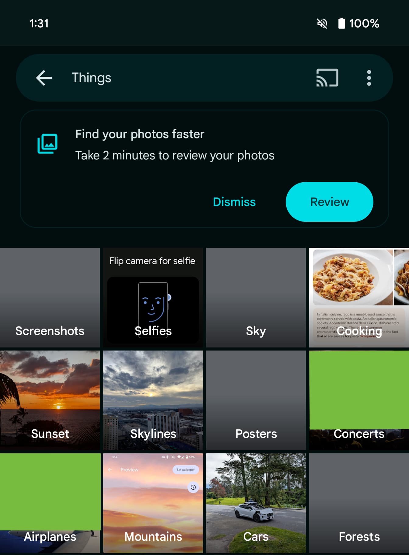 Google Photos loses 'Things' carousel, but you can still search