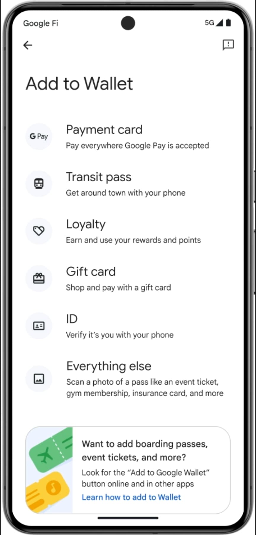 Google Wallet nears launch of 'Everything else' passes
