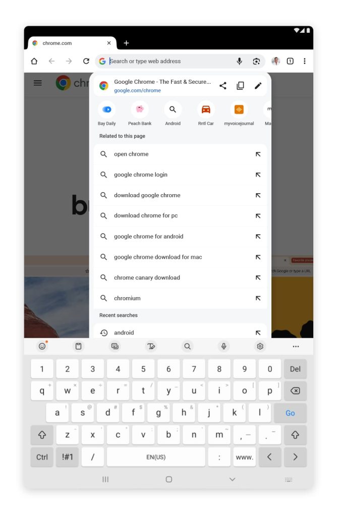 Chrome address bar gets Material You redesign on tablets