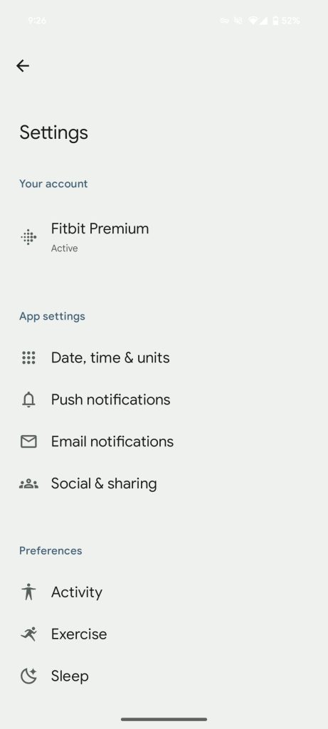 Fitbit redesigns app settings with Material You