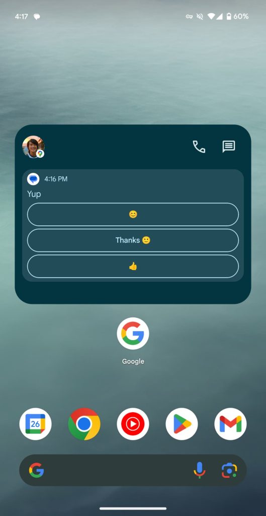 Google Contacts widget can now show message notifications