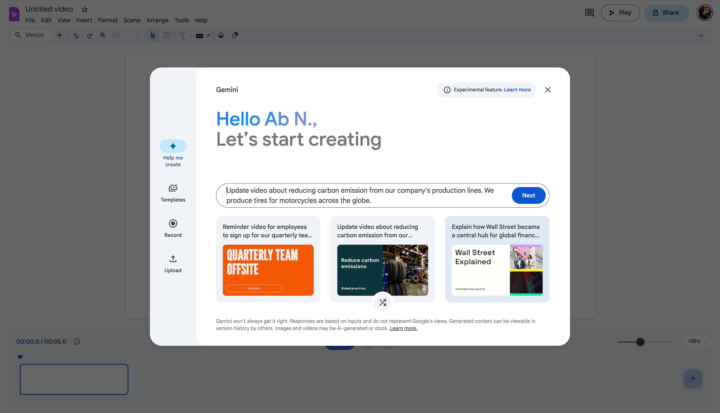 Google Vids is available to test in Workspace Labs