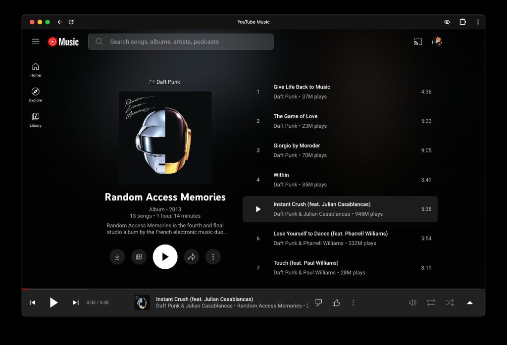 The YouTube Music PWA has improved significantly in 2024