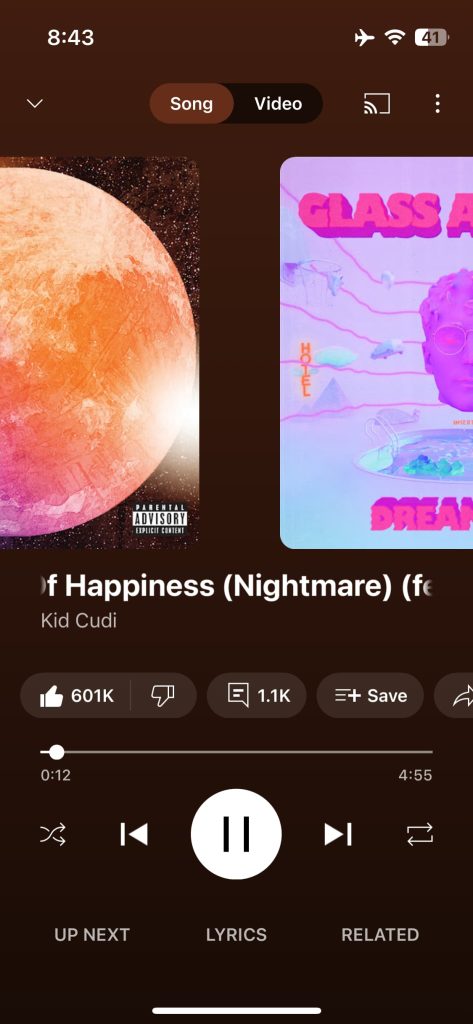 YouTube Music adds next/previous song swipe gesture on iPhone