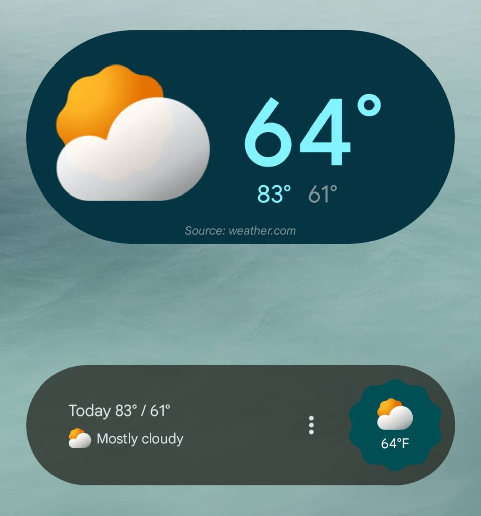 At a Glance, Google/Pixel Weather widgets roll out new icon set