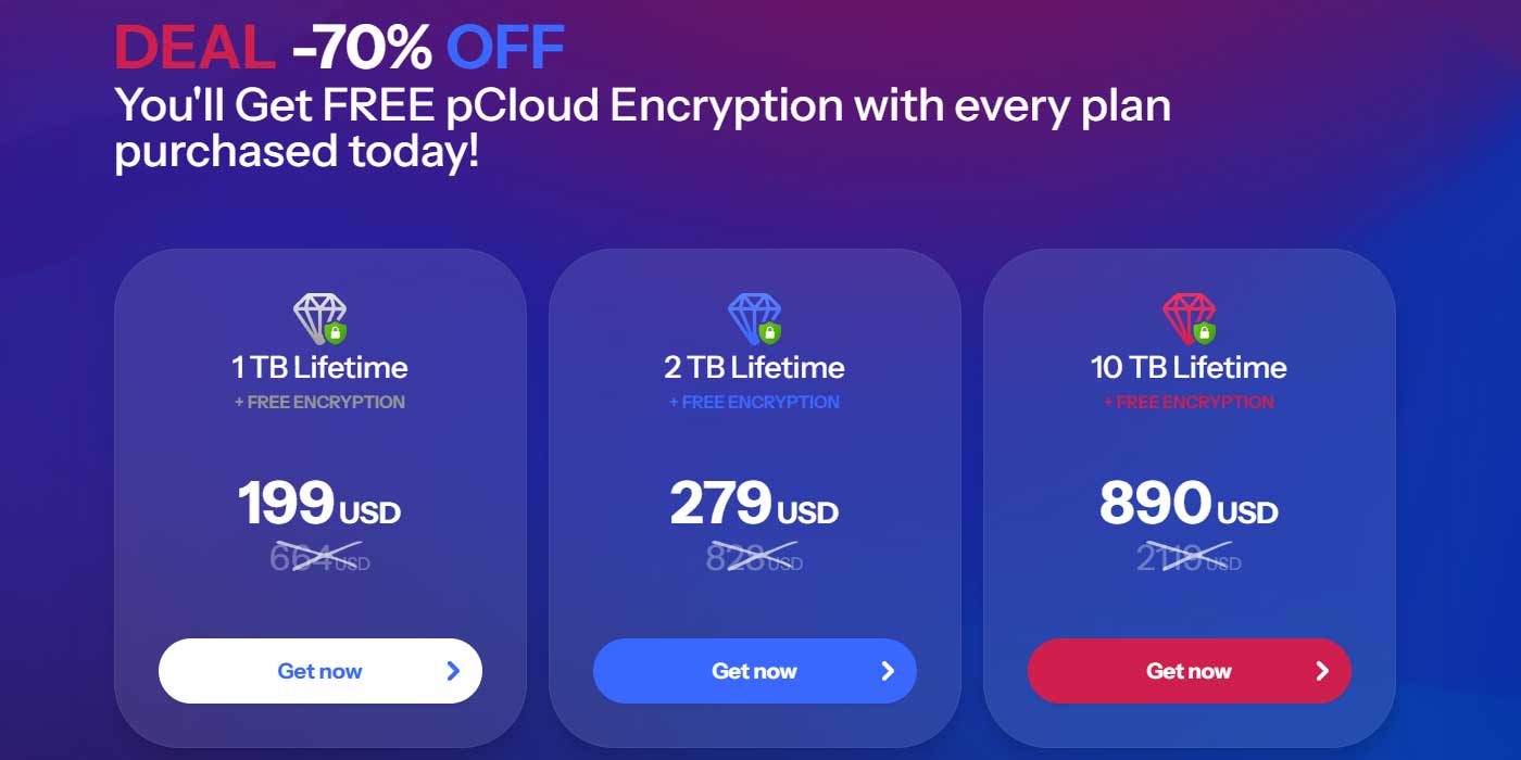 pCloud offers extensive cloud storage with free encryption for a limited time