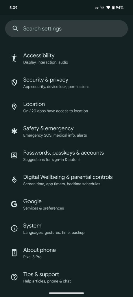 Android 15 QPR1 redesigns the Settings app