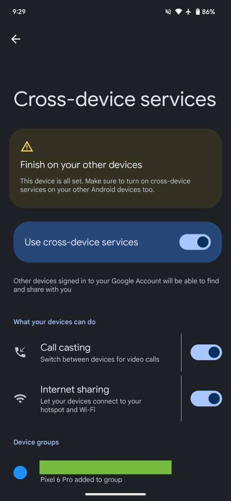Cross-device services rollout: Android Internet sharing, Call casting