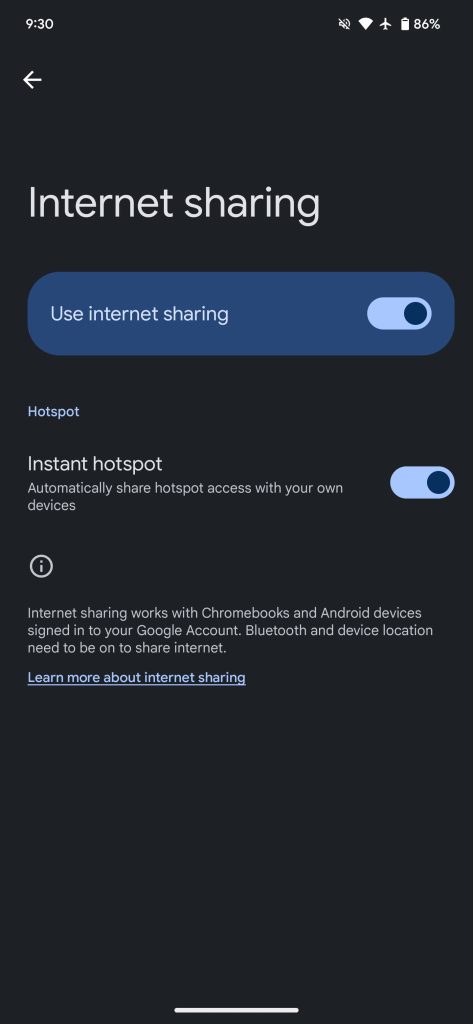 Android Cross-device services rolling out: Internet sharing