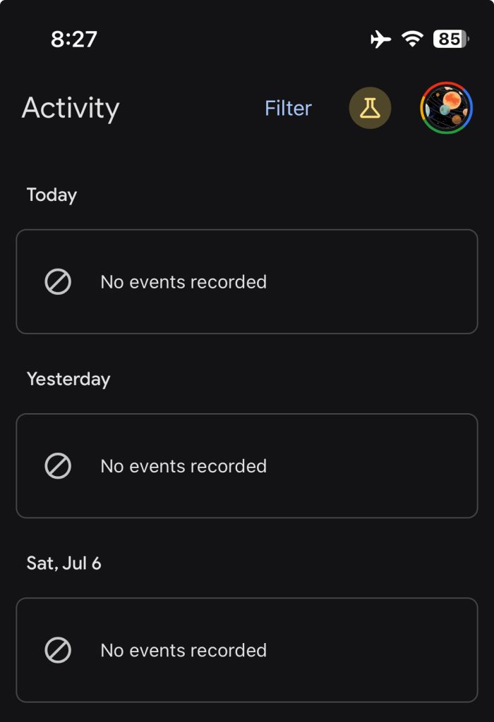 Google Home app redesigns Activity tab with easier filters access
