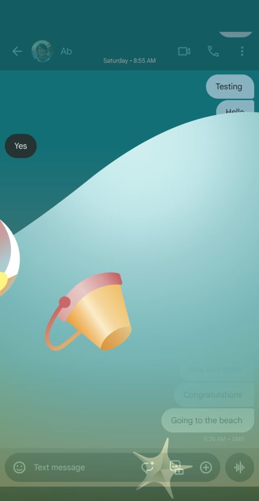 Google Messages fullscreen Screen Effects rolling back out