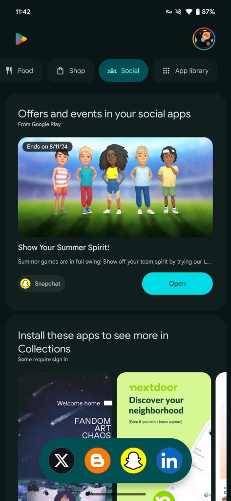 Google Play Collections widget rolls out in the US