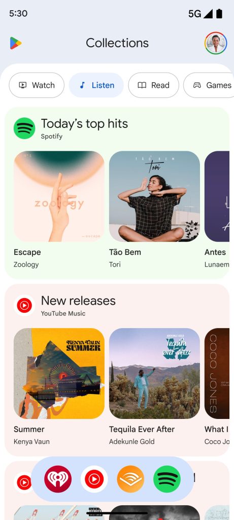 Google Play's new 'Collections' widget is a mini Google Now