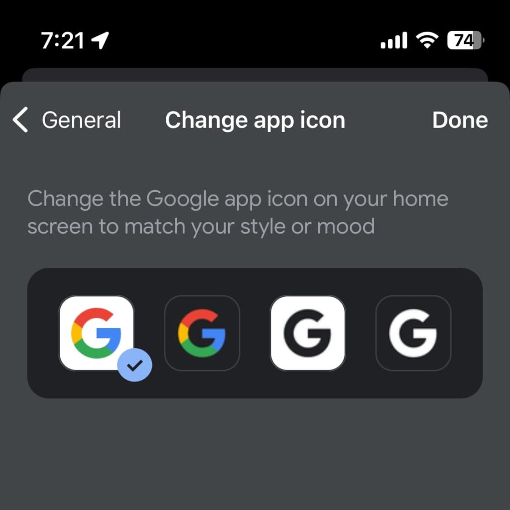 Google Search app gets customizable icons on iPhone