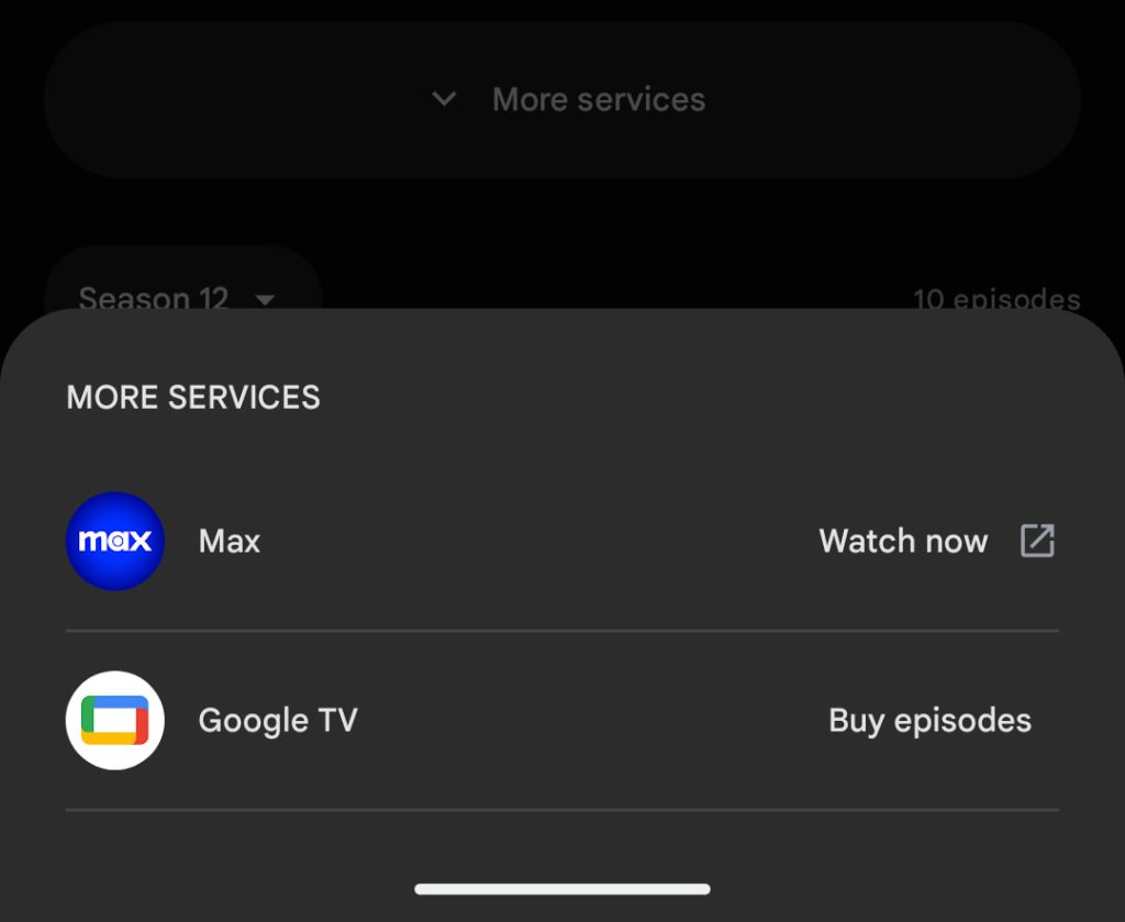 Google TV on televisions, Android app can no longer buy TV shows